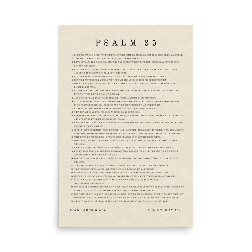 Psalm 35 KJV Large Prints - Various Sizes Framed Wall Art